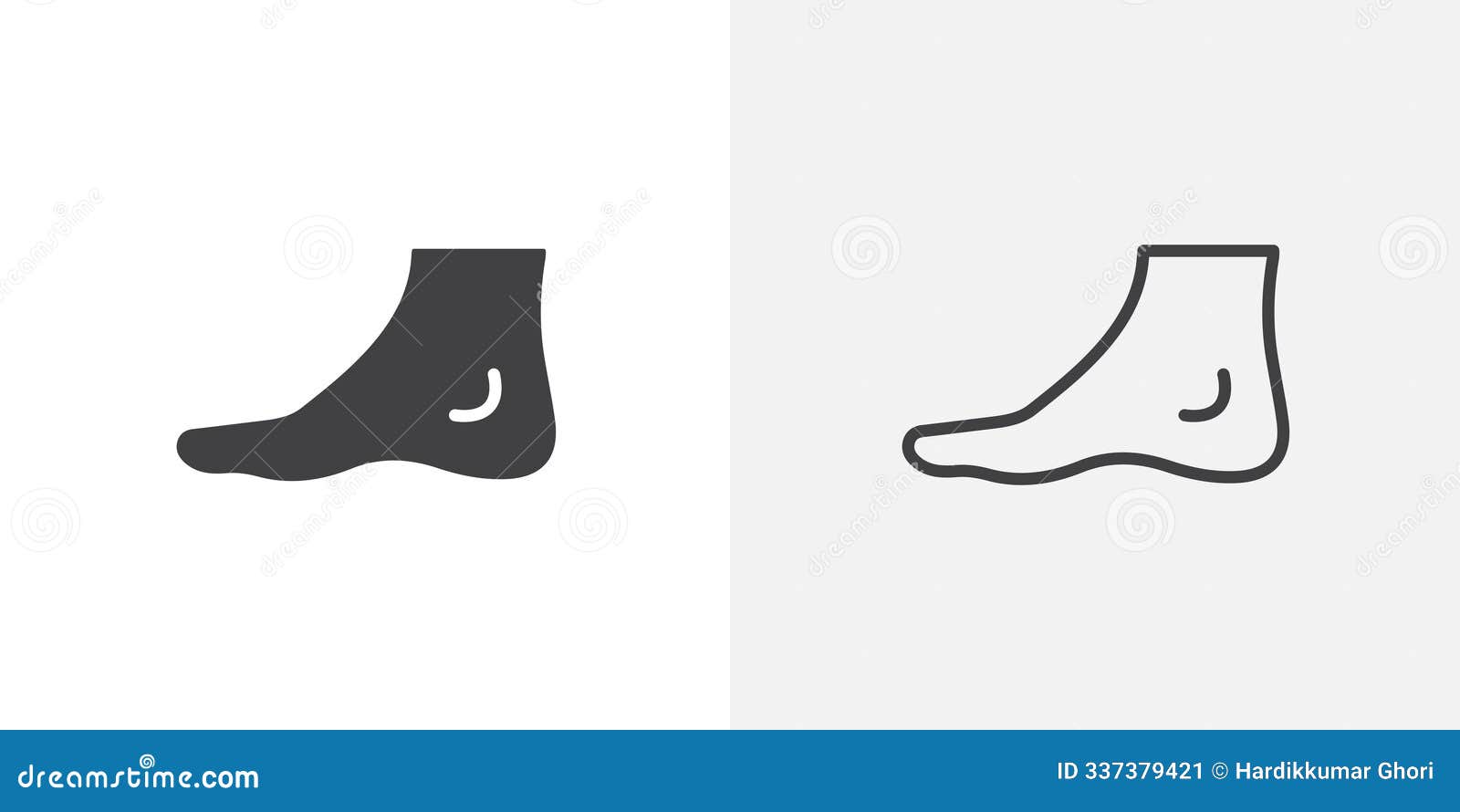 Foot Side View Thin Line Vector Icon Set Stock Vector - Illustration of ...