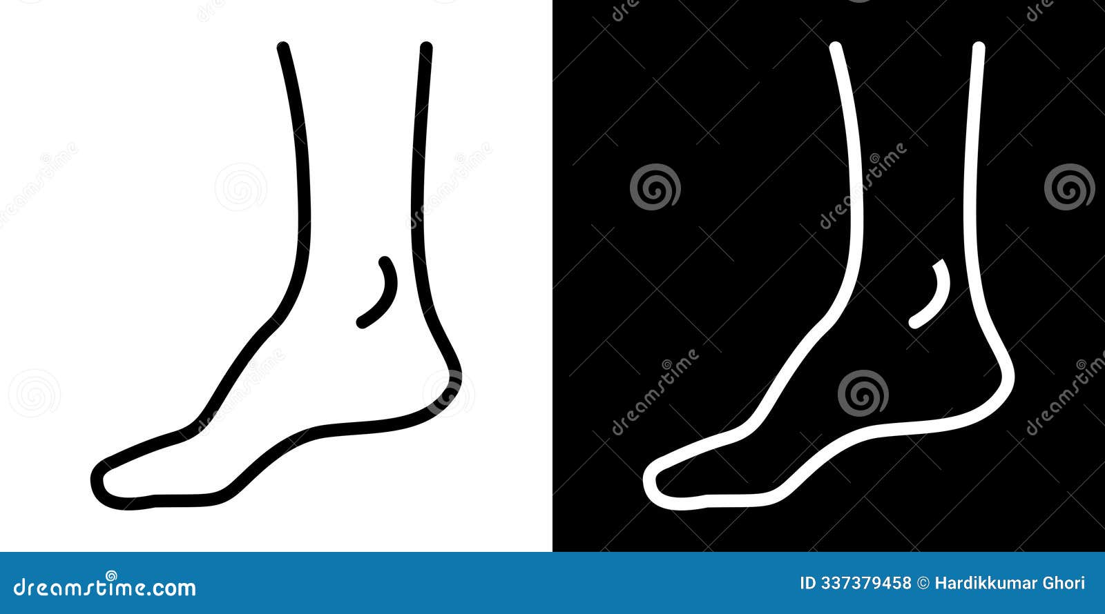 Foot Side View Thin Line Vector Icon Set Stock Vector - Illustration of ...