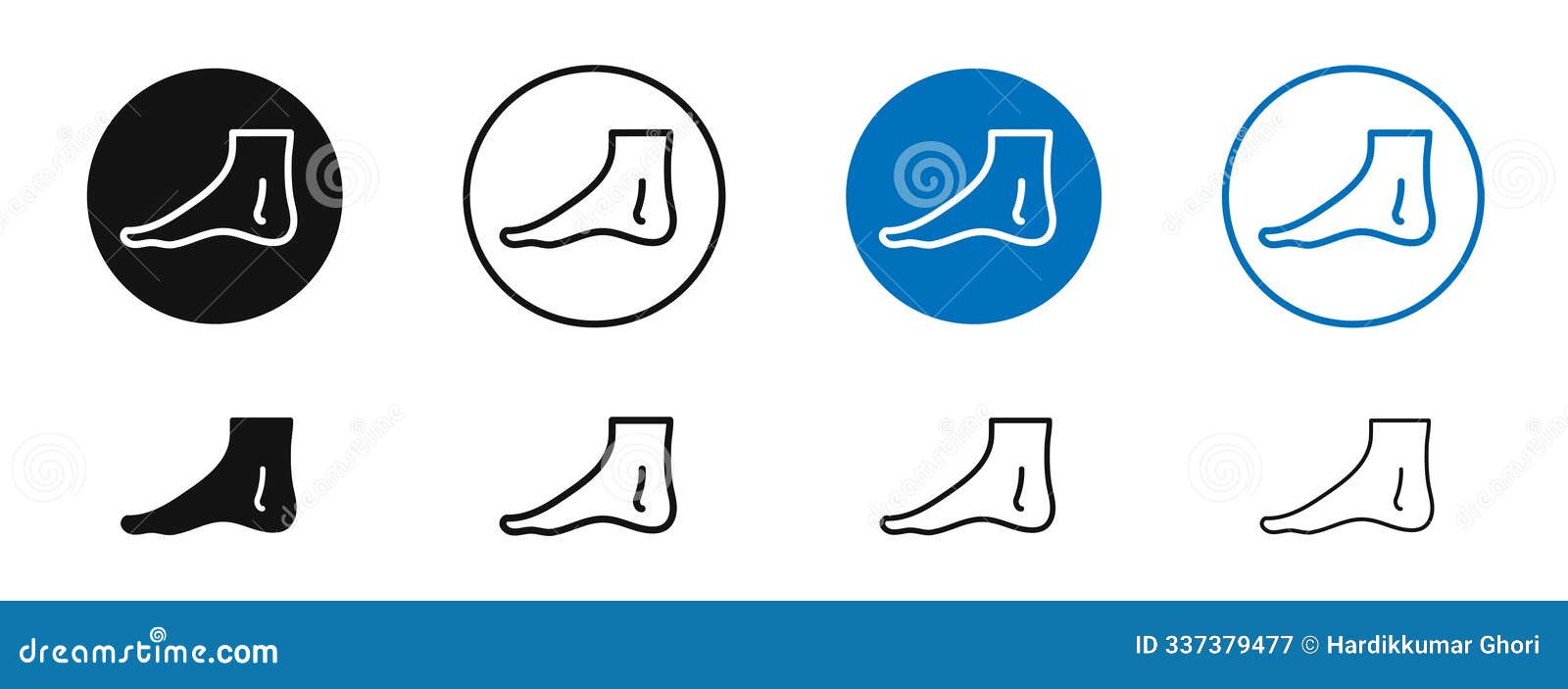 Foot Side View Thin Line Vector Icon Set Stock Vector - Illustration of ...