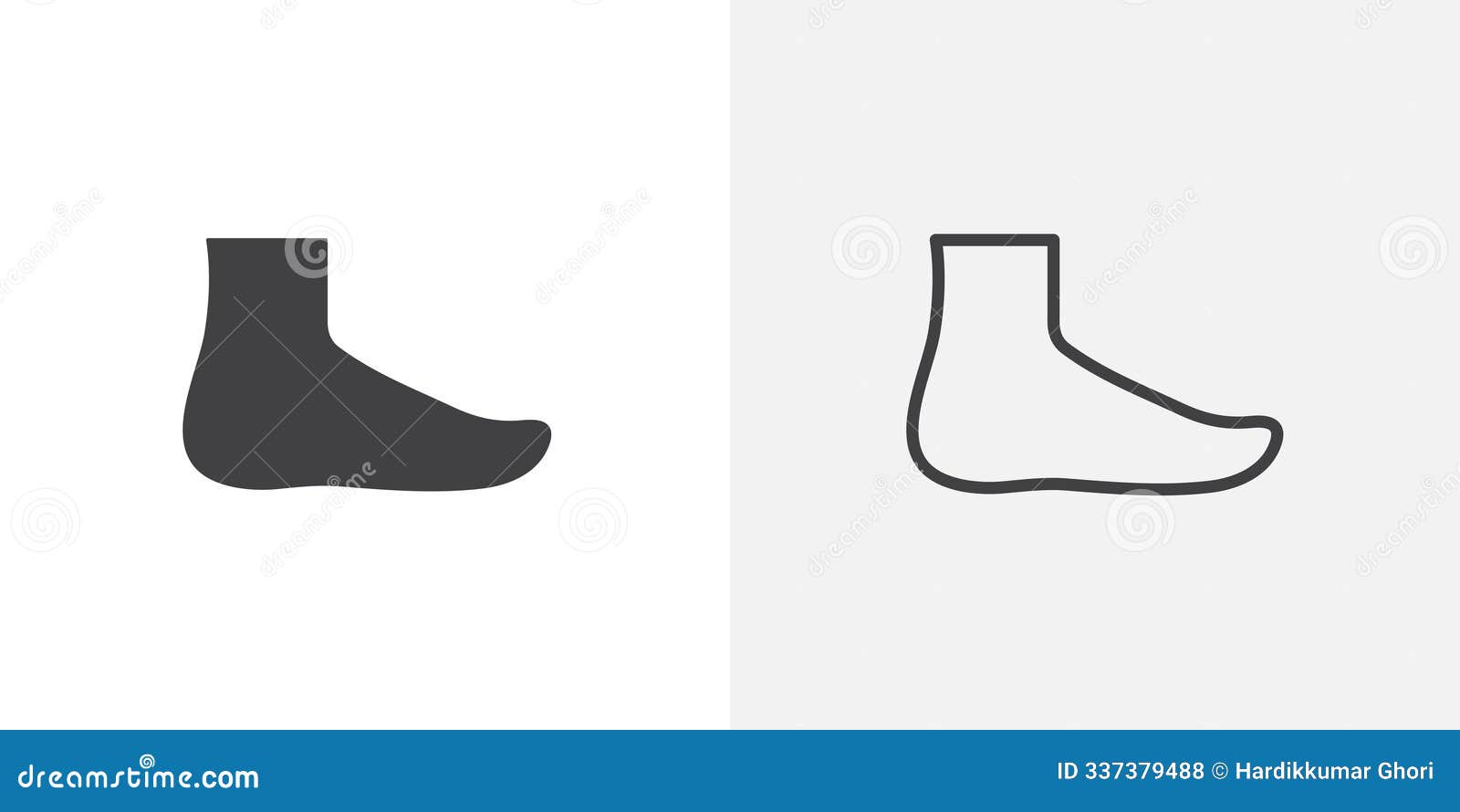 Foot Side View Thin Line Vector Icon Set Stock Vector - Illustration of ...