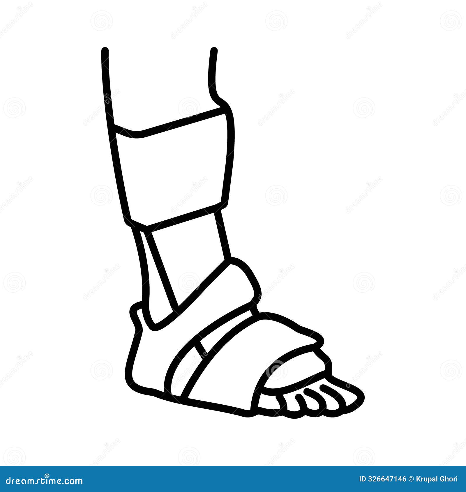 Foot Splint Linear Logo Mark in Black and White Stock Vector ...