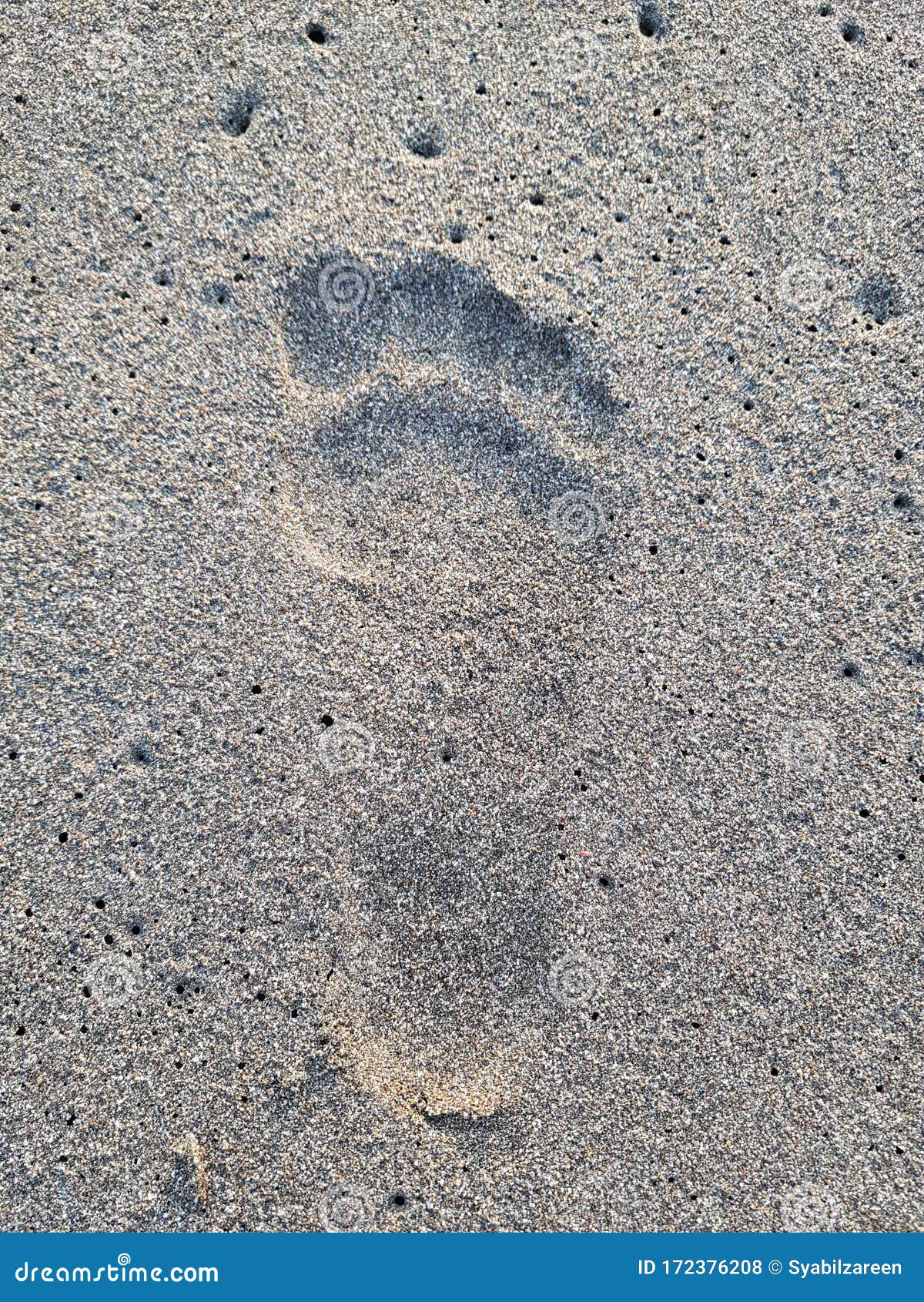Foot step on beach sand stock photo. Image of view, sand - 172376208