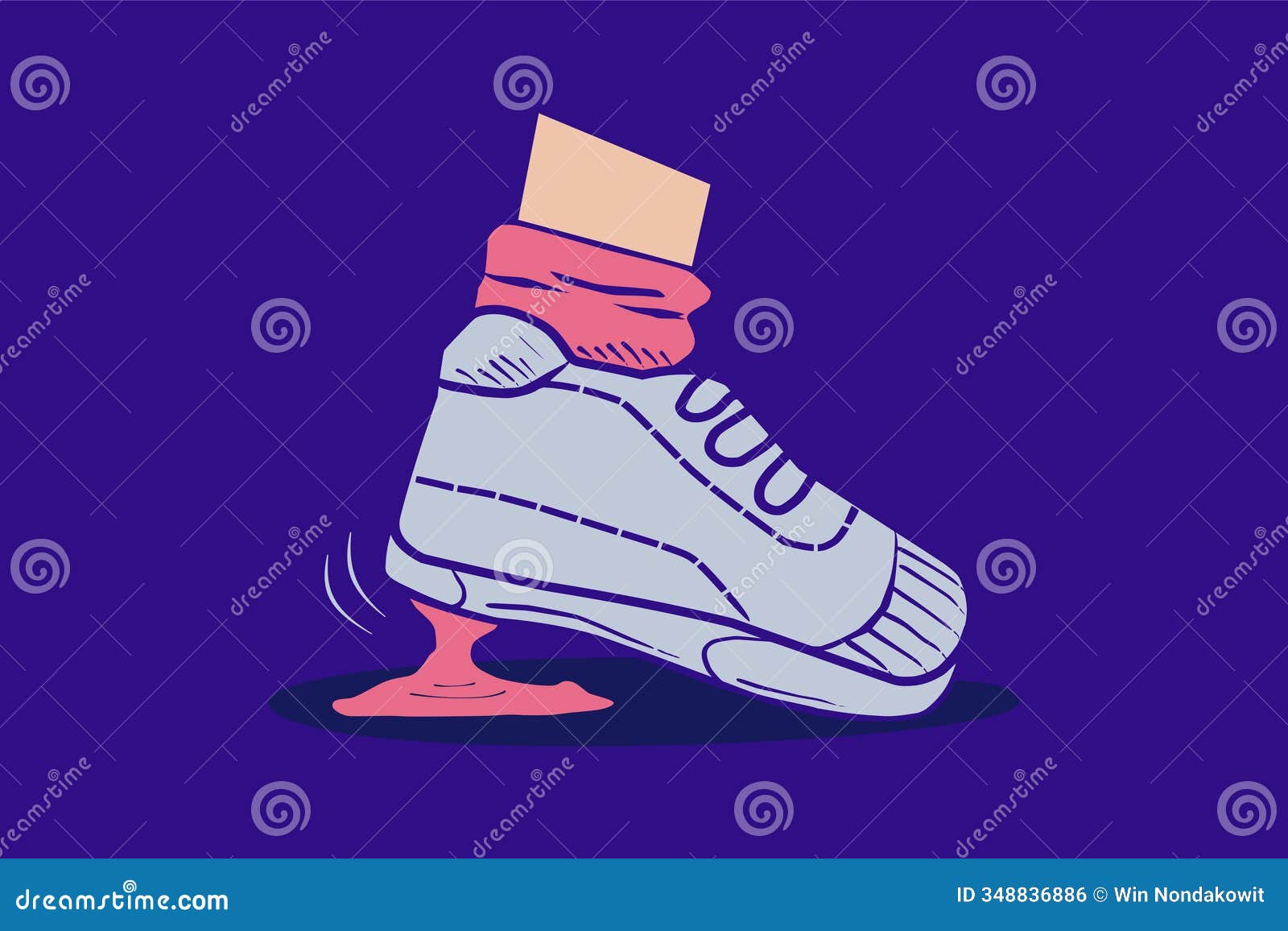 No Foot Step Sign. Vector Prohibited Sign, Flat Illustration ...