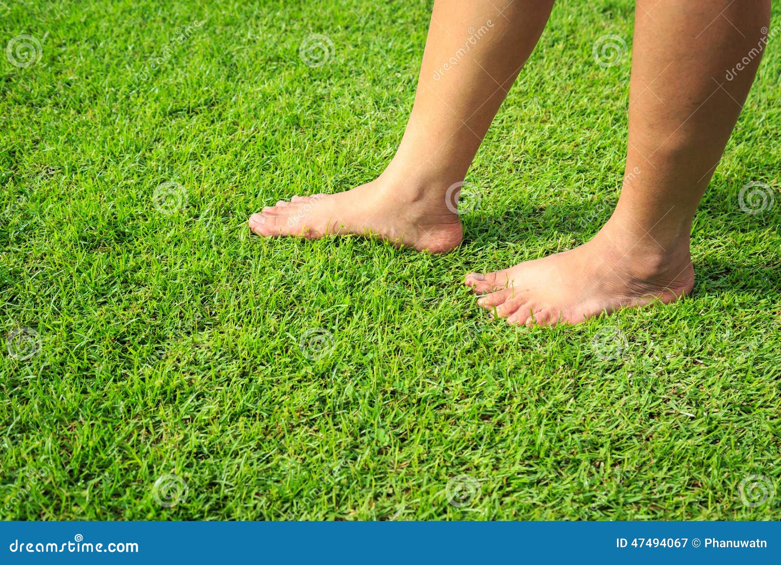 Foot step on green grass stock image. Image of view, barefoot - 47494067