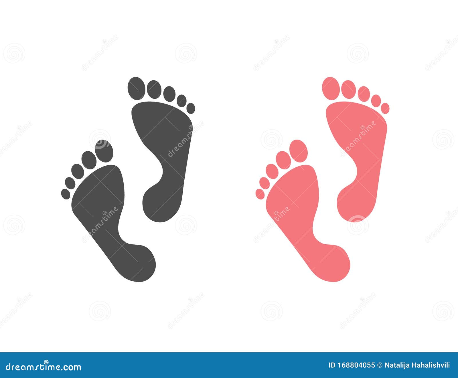Foot Step Icon Set. Vector Illustration in Flat Style Stock Vector ...