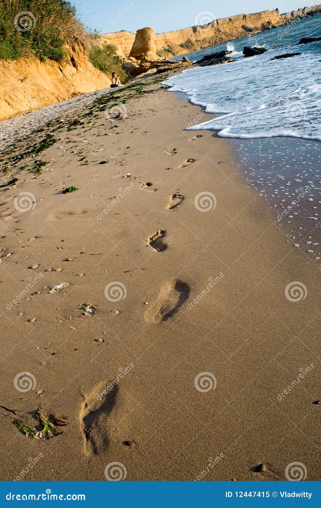 Foot steps stock image. Image of girl, sand, people, barefoot - 12447415