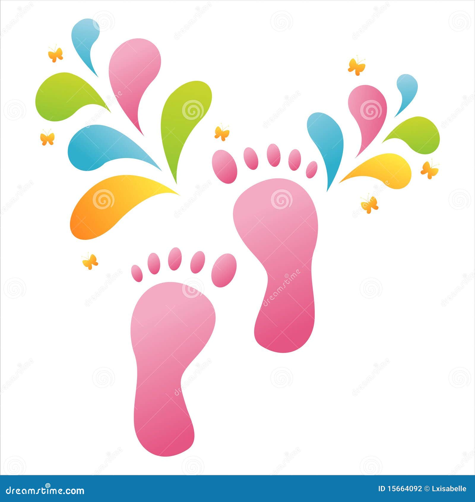 Foot Steps with Colorful Splash Stock Vector - Illustration of shiny ...