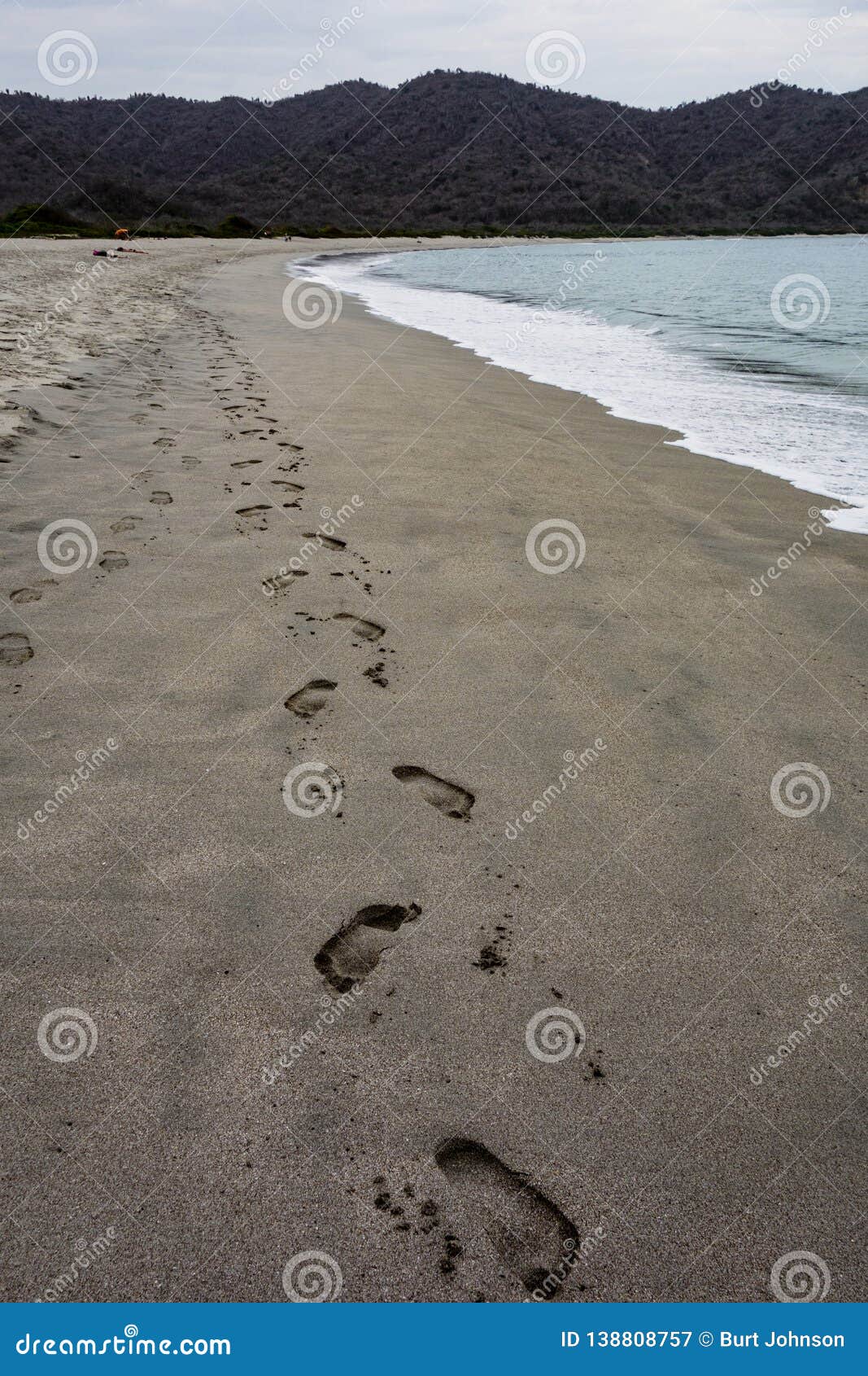 Foot Steps in the Sand on the Beach Stock Image - Image of print ...