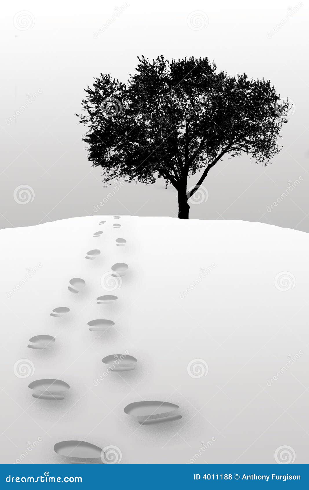 Foot steps in the snow stock illustration. Illustration of snowfall ...