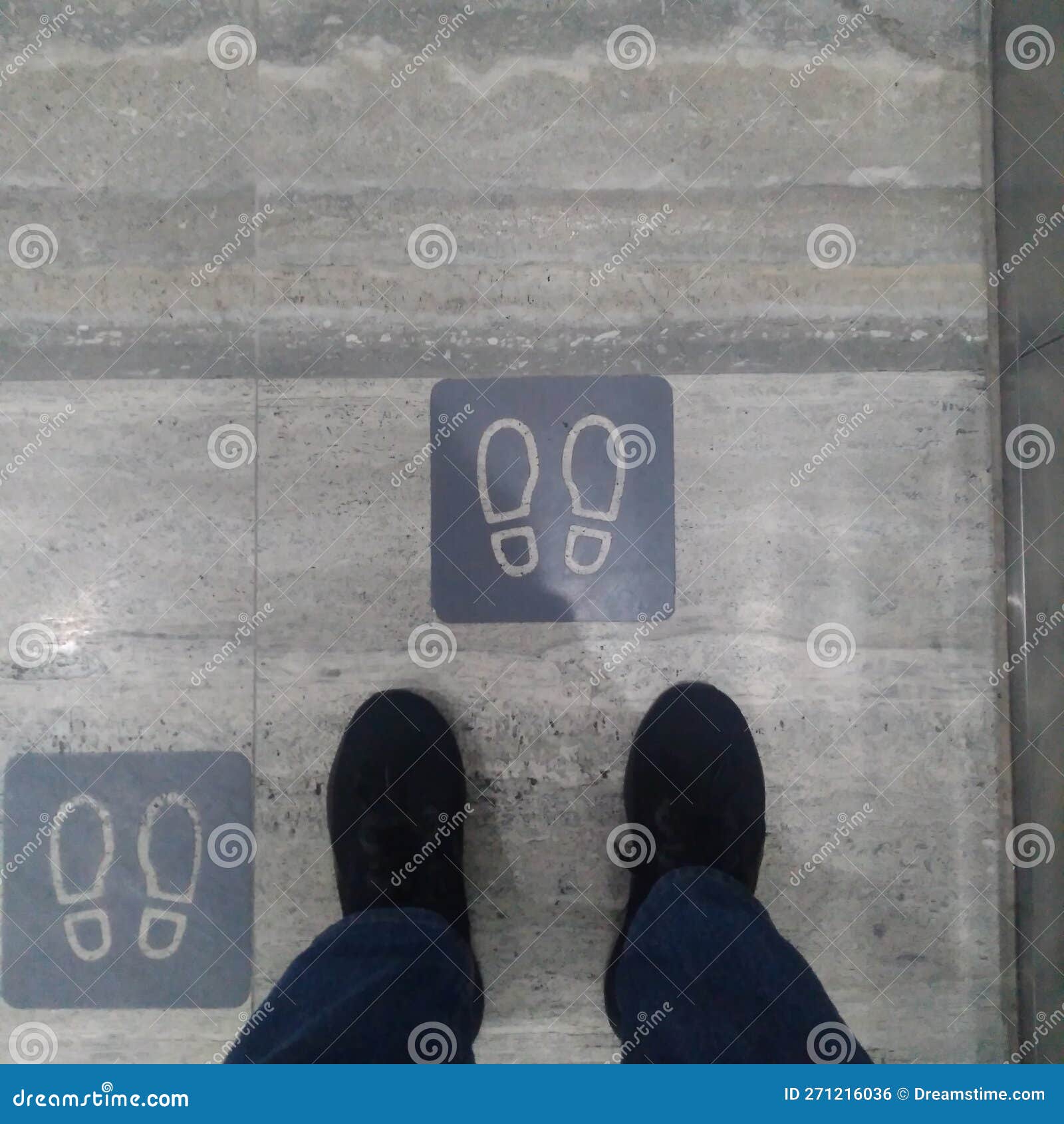 Foot steps on the tile stock photo. Image of tile, grey - 271216036