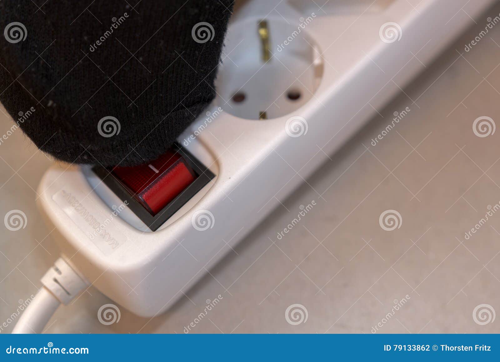 Foot Switches Off Socket Strip Stock Photo - Image of switch, plug ...