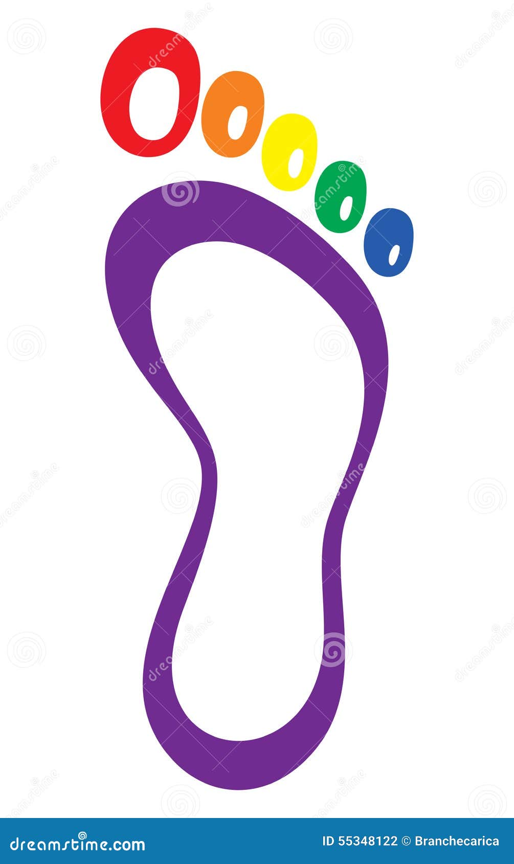Foot Symbol - Foot Print Lgbt Flag Stock Illustration - Illustration of ...