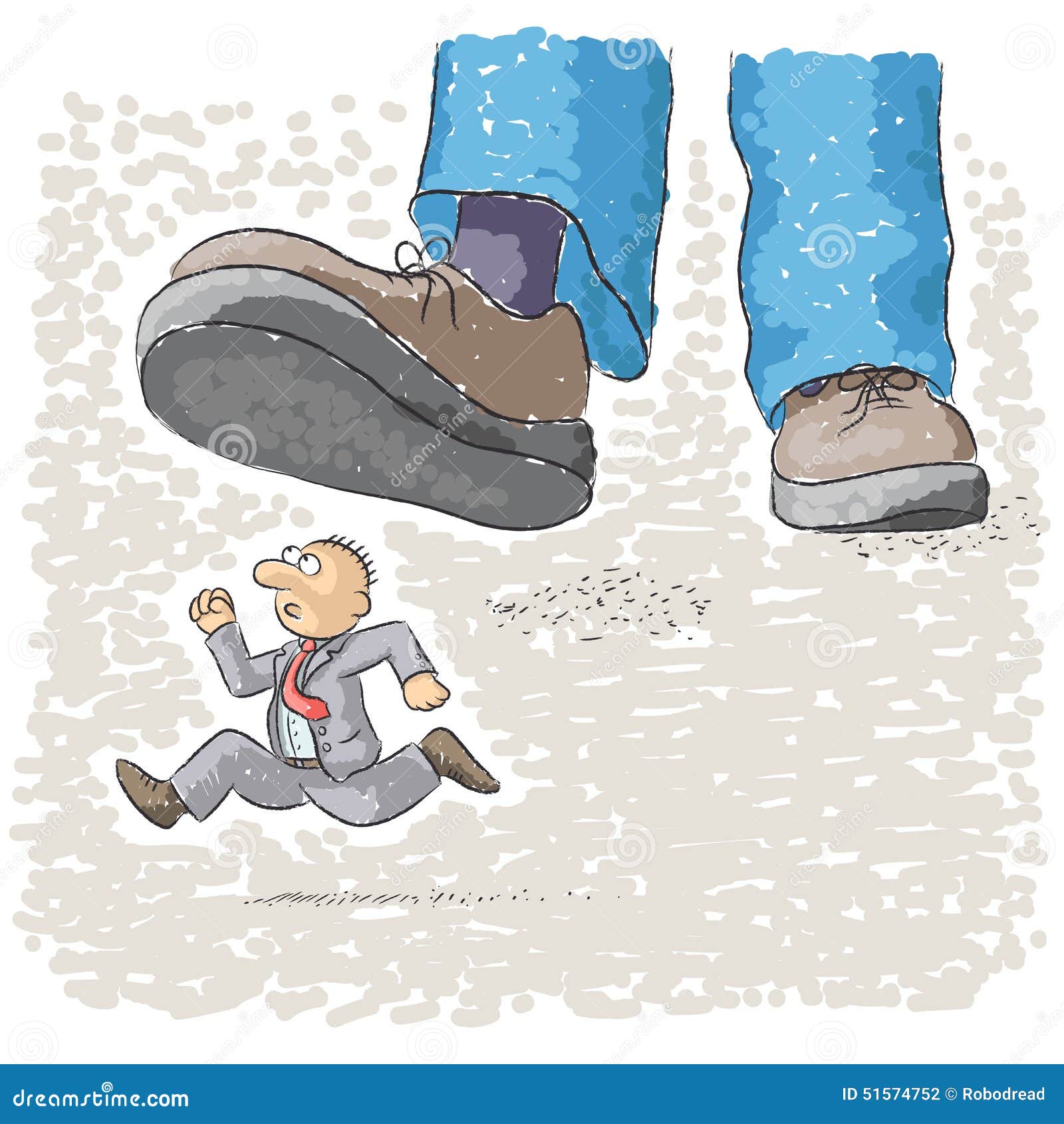 Foot tramples man stock vector. Illustration of overwhelm - 51574752