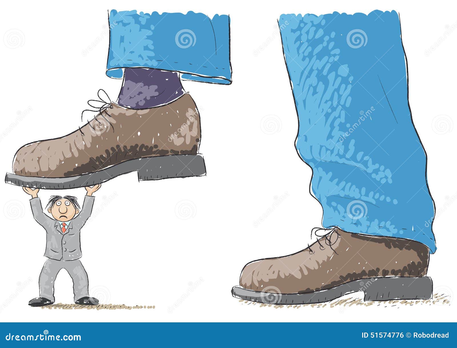 Foot tramples man stock vector. Illustration of tramples - 51574776