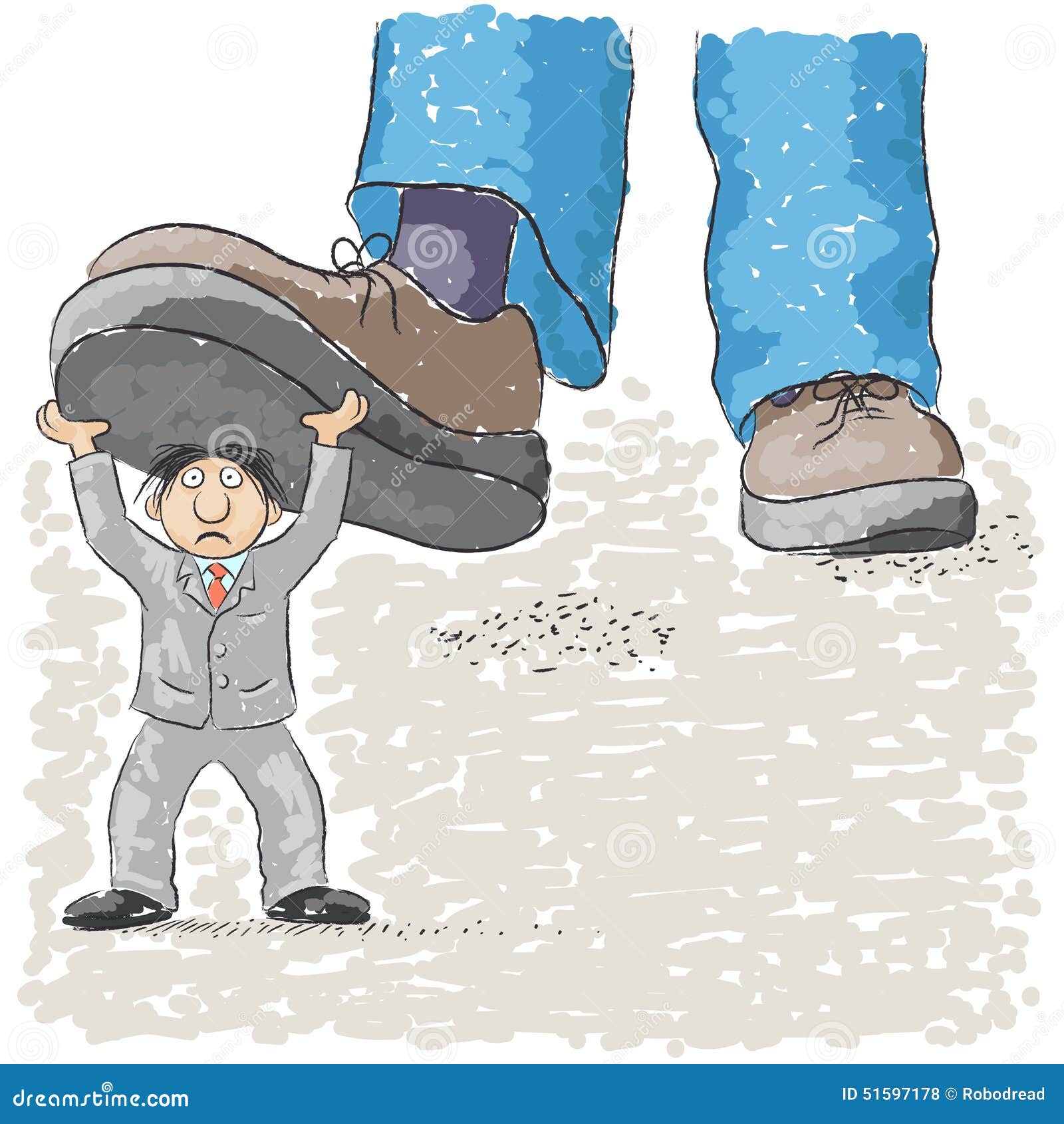 Foot Tramples Man Vector Illustration | CartoonDealer.com #51574616
