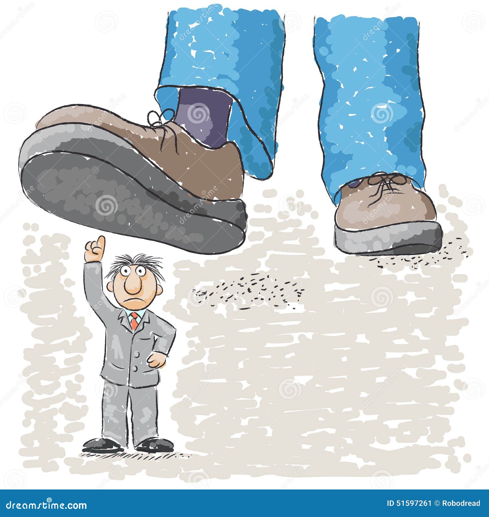 Foot Tramples Man Vector Illustration | CartoonDealer.com #51574616