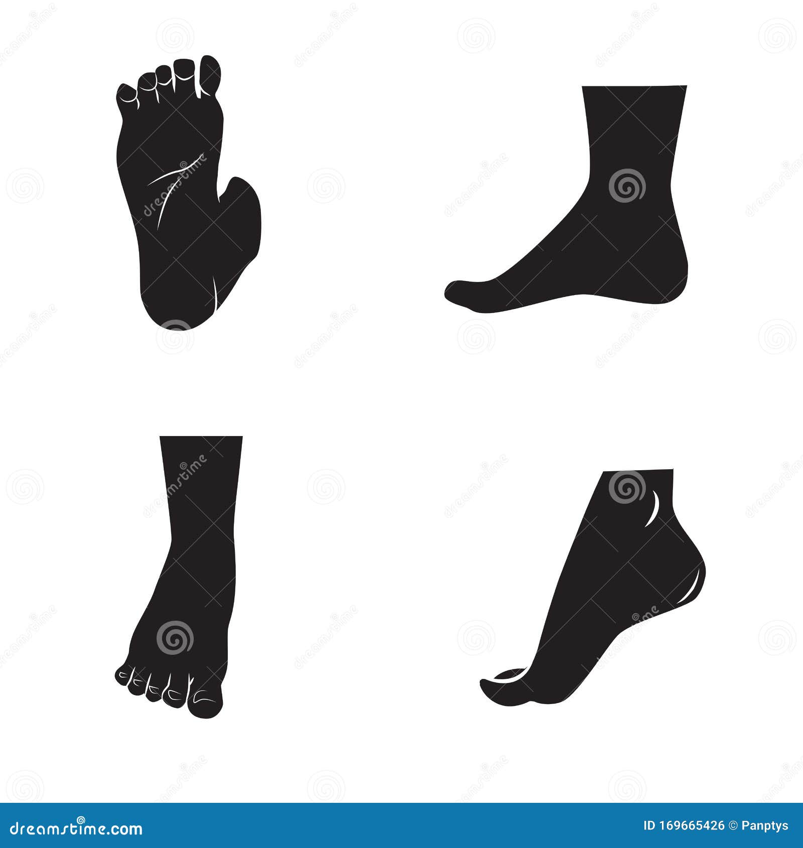 Foot Vector Icon on White Background. Stock Vector - Illustration of ...