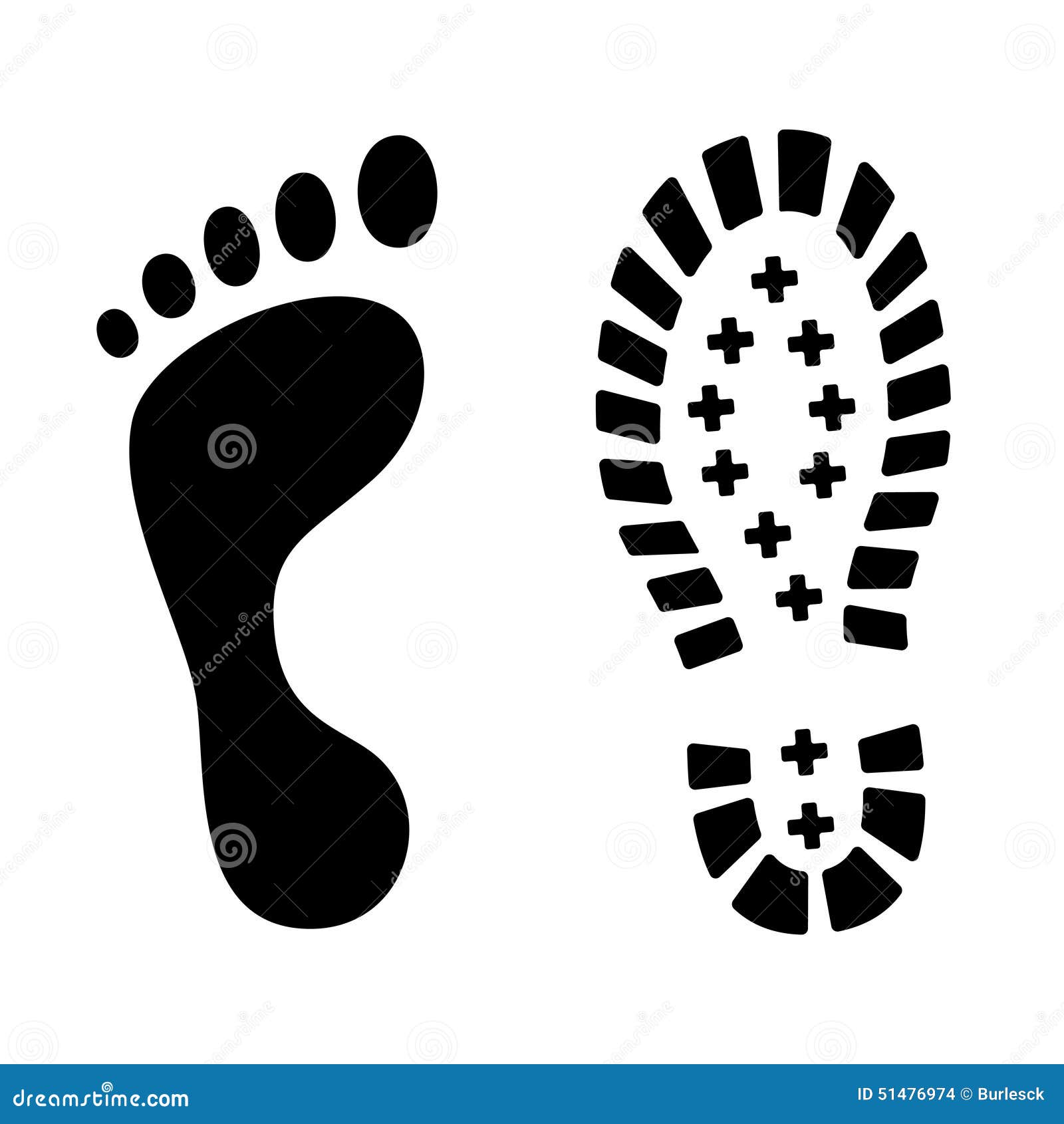 Foot Vector Imprint Footprint Symbol Graphic | CartoonDealer.com #89058969