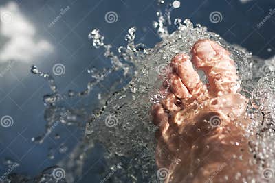 Foot in the water stock image. Image of foamy, waterfall - 18932067