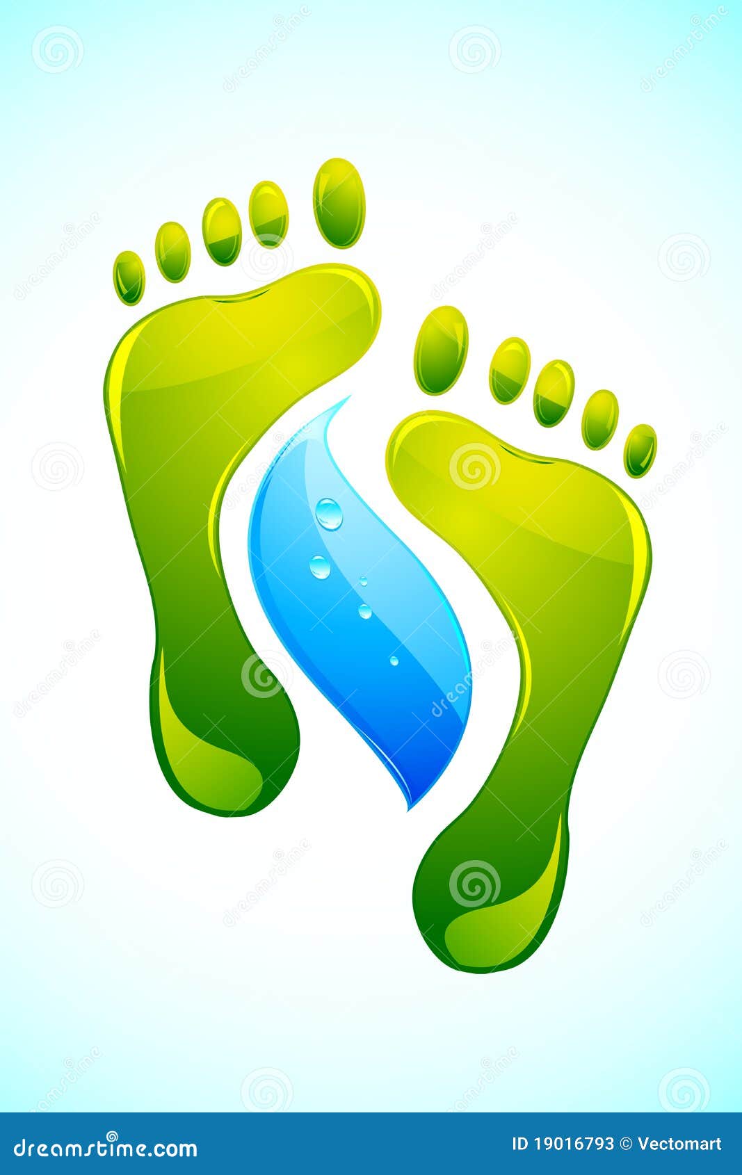 Foot with Water Drop stock vector. Illustration of footpath - 19016793