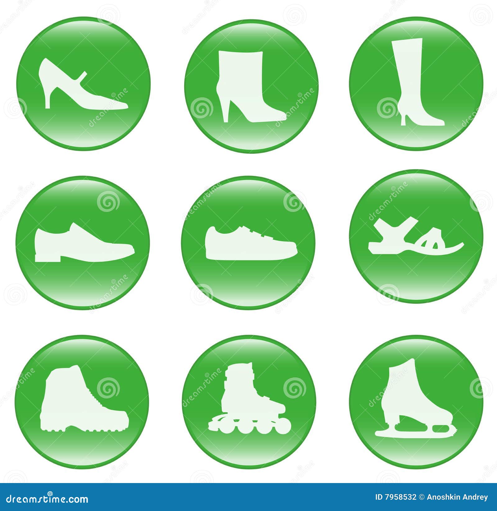 Foot-wear - Vector Web Icons (buttons) Stock Vector - Illustration of ...