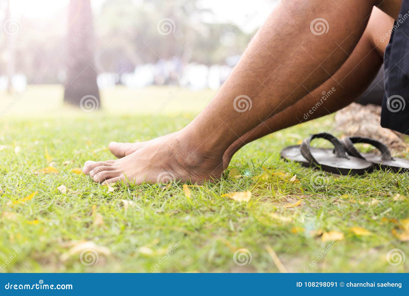 The Foot Worker on the Ground Stock Image - Image of adult, love: 108298091