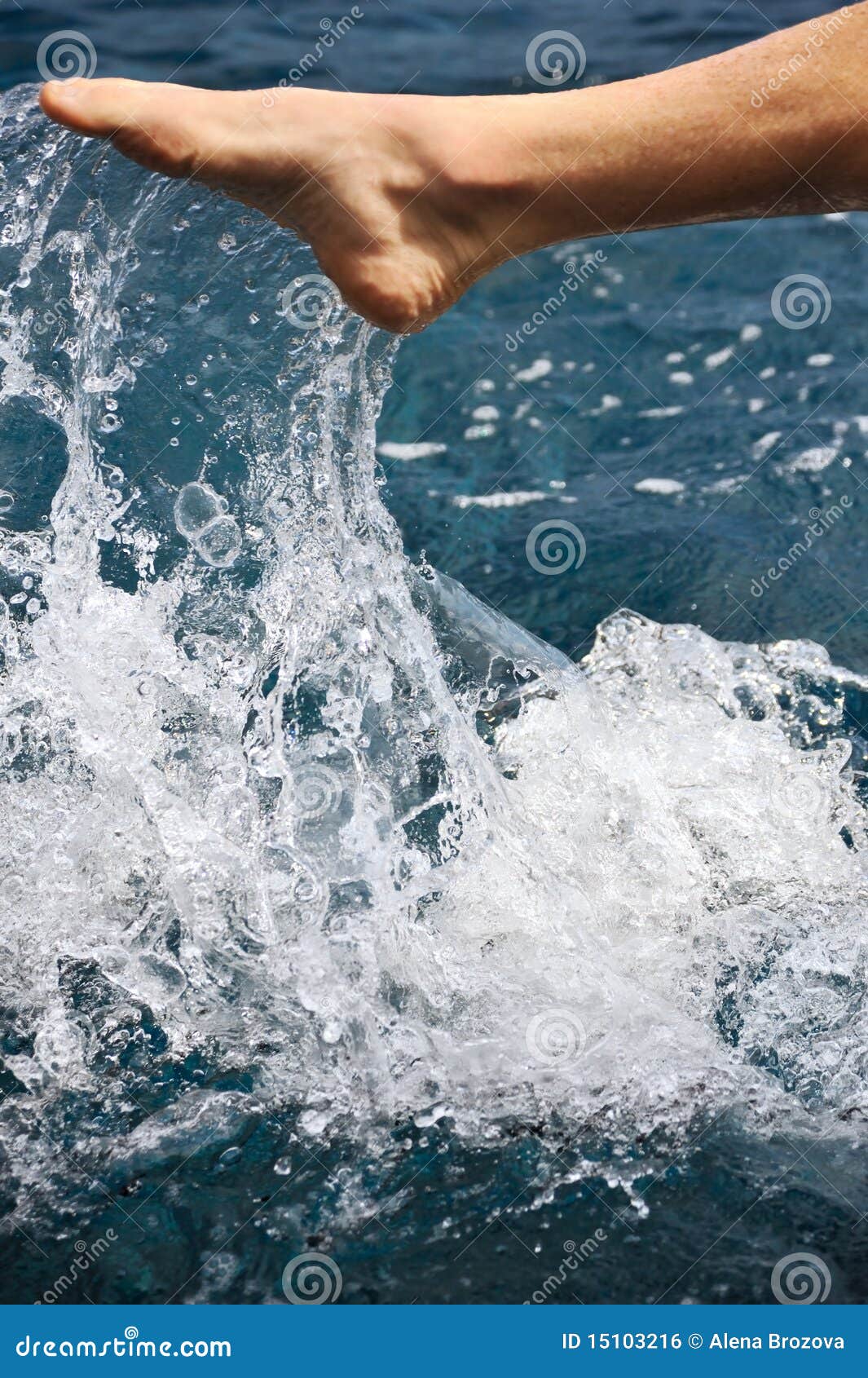 Foot of Young Man in Water - Splash Stock Photo - Image of enjoy ...
