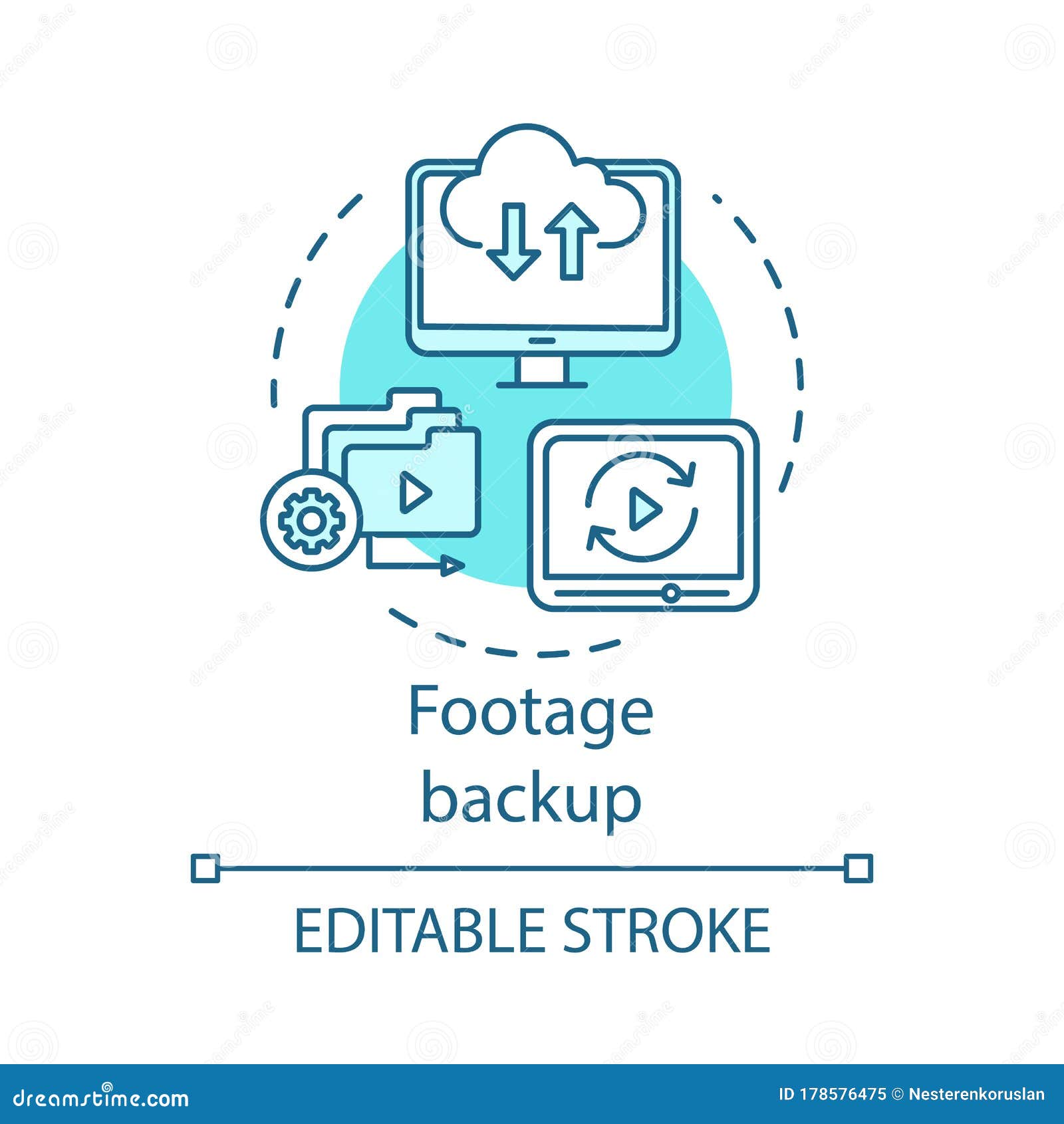 Footage Backup Concept Icon Stock Vector - Illustration of design ...
