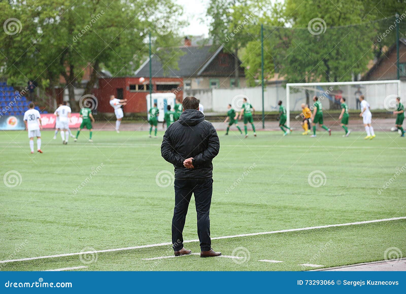 Footbal Coach Watching the Match Stock Photo - Image of weather, play ...