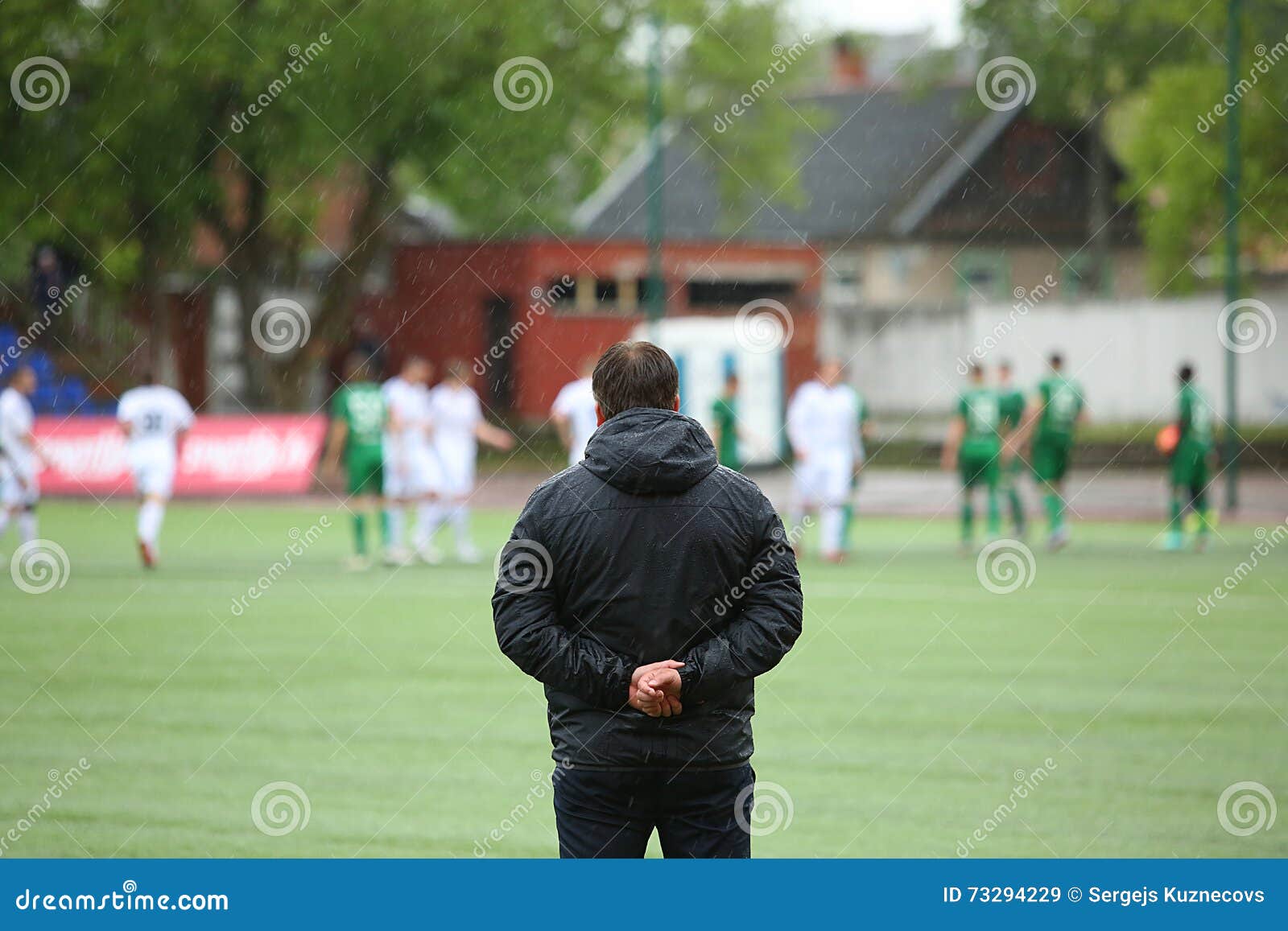 Footbal Coach Watching the Match Stock Image - Image of watch, football ...