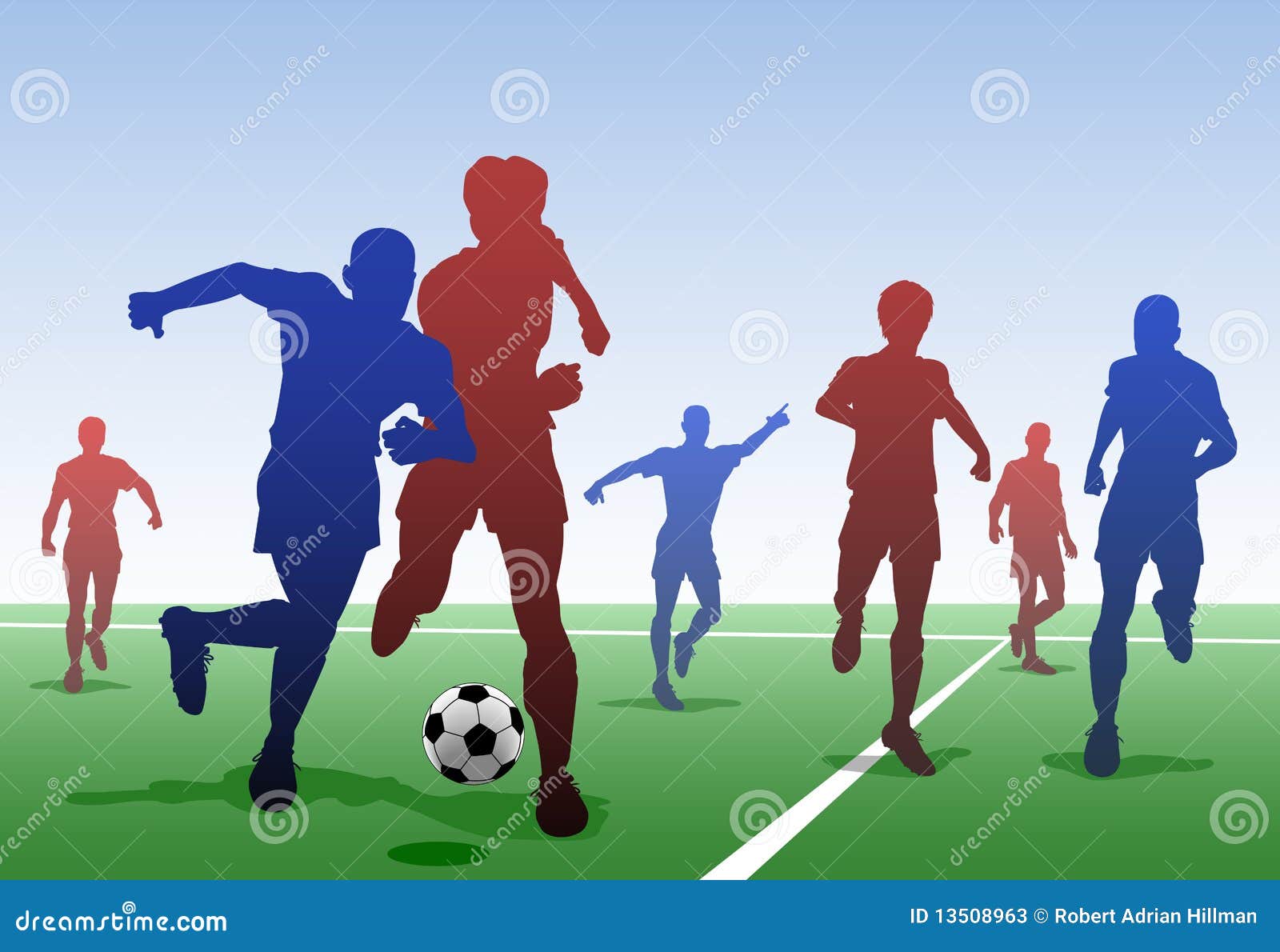 Football stock vector. Illustration of silhouette, rivalry - 13508963