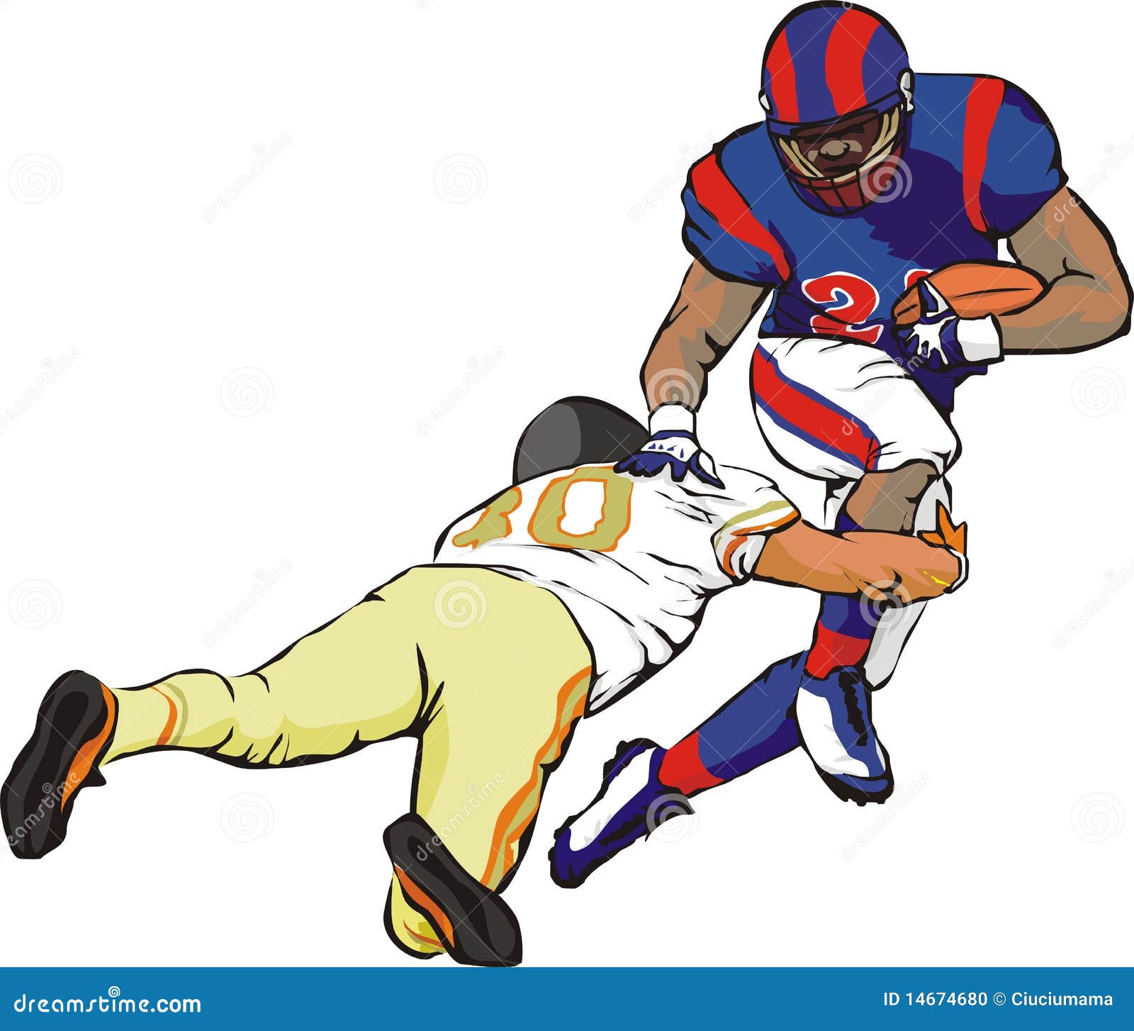Football stock vector. Illustration of defender, kick - 14674680