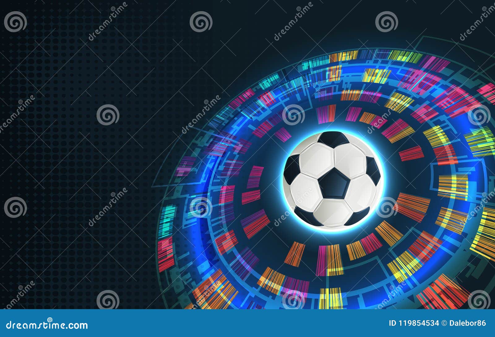Football and Abstract Colorful Background. Stock Vector - Illustration ...