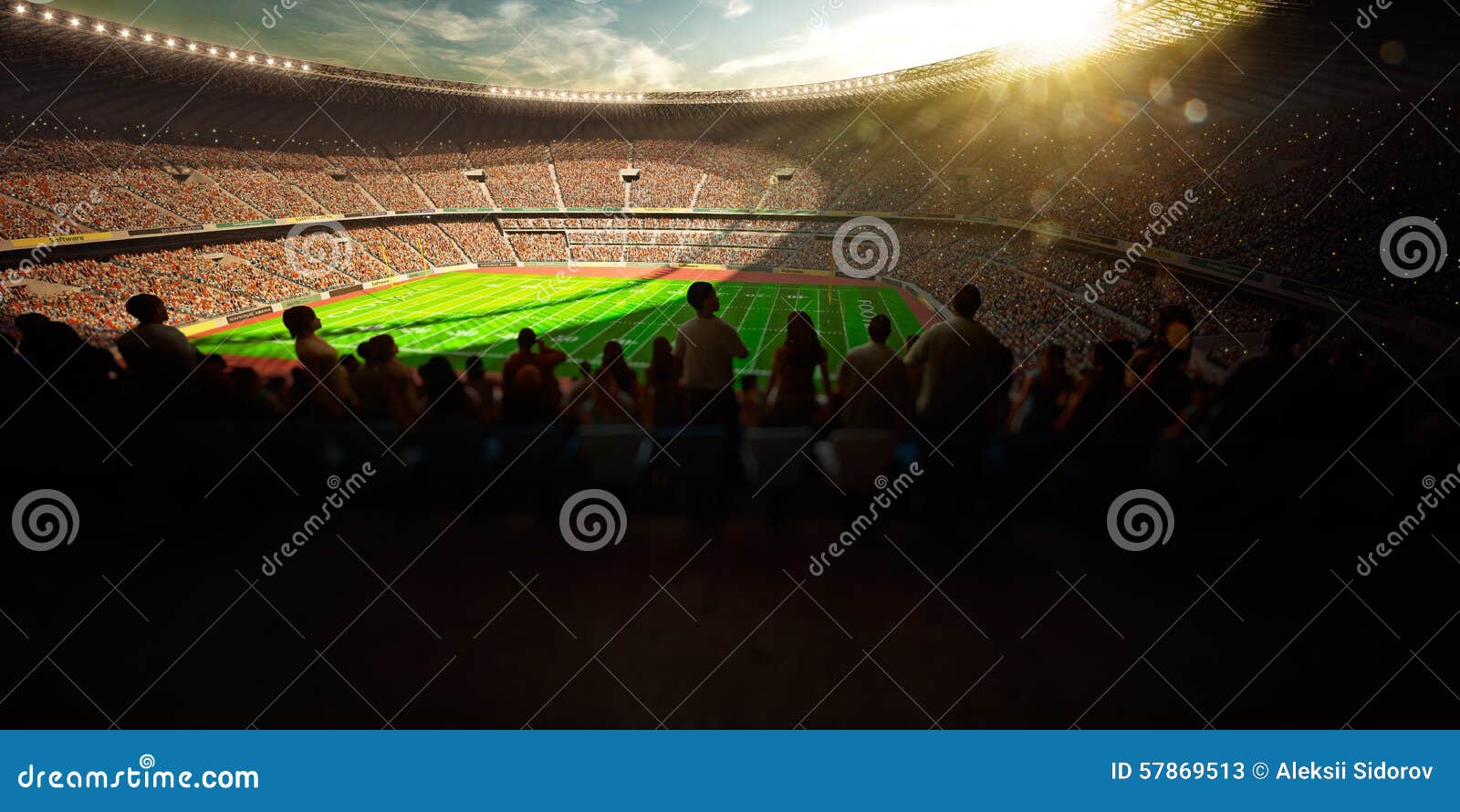 Football Arena Stadium Day stock image. Image of full - 57869513