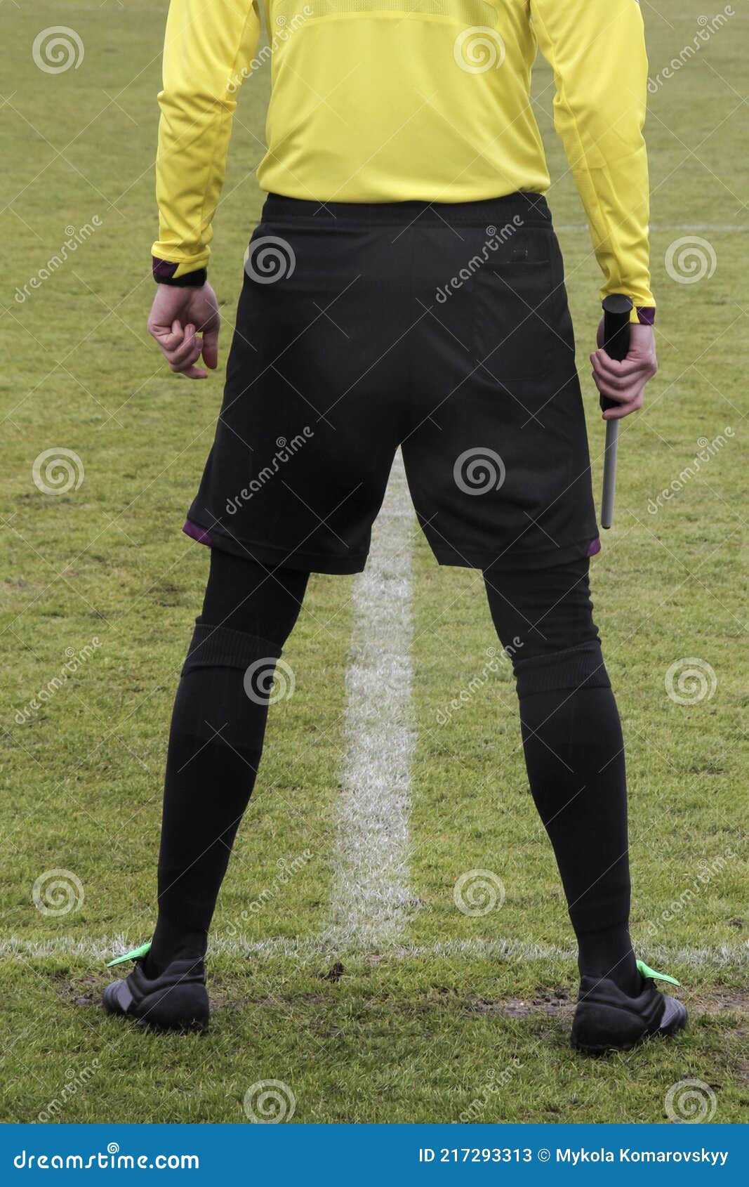Football assistant referee stock image. Image of field - 217293313
