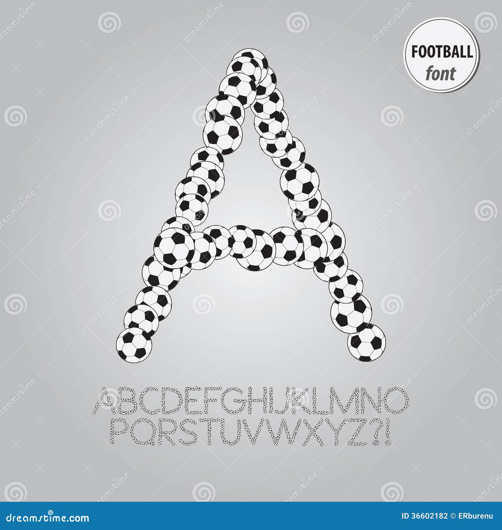 Football Ball Alphabet Vector Stock Vector - Illustration of number ...