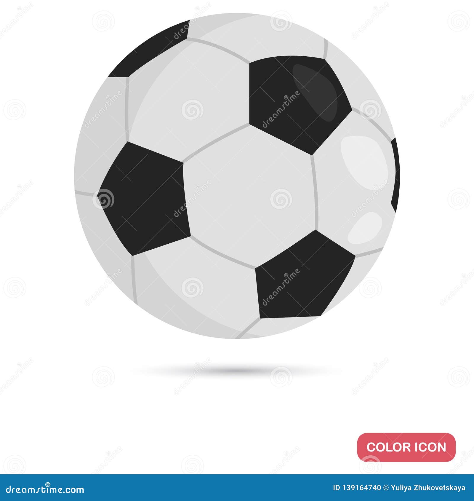 Football Ball Color Flat Icon for Web and Mobile Design Stock Vector ...