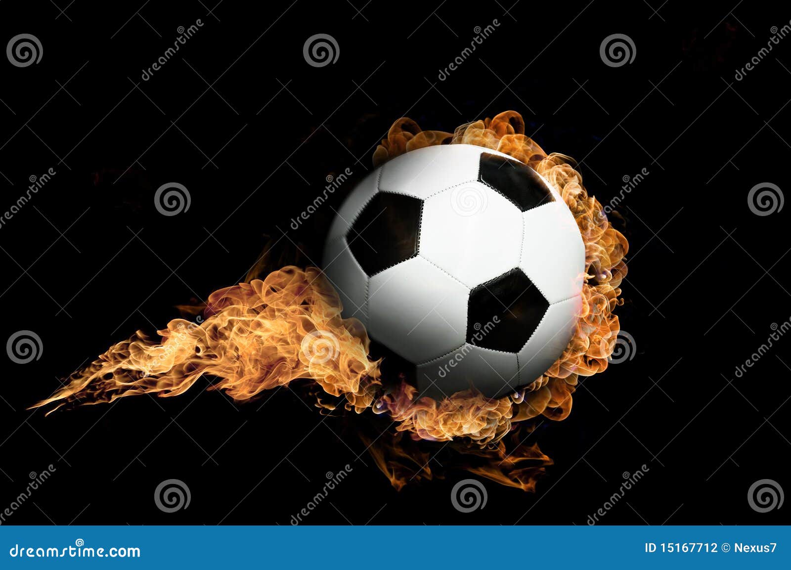 Football Ball in Flames stock photo. Image of flame, speed - 15167712
