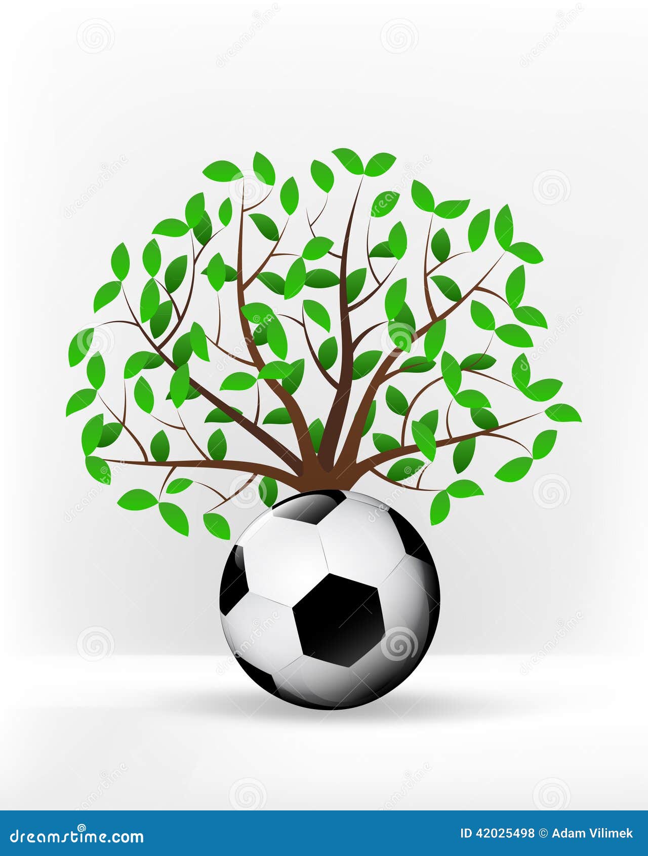 Football Ball in Front of Green Leafy Tree Vector Stock Vector ...