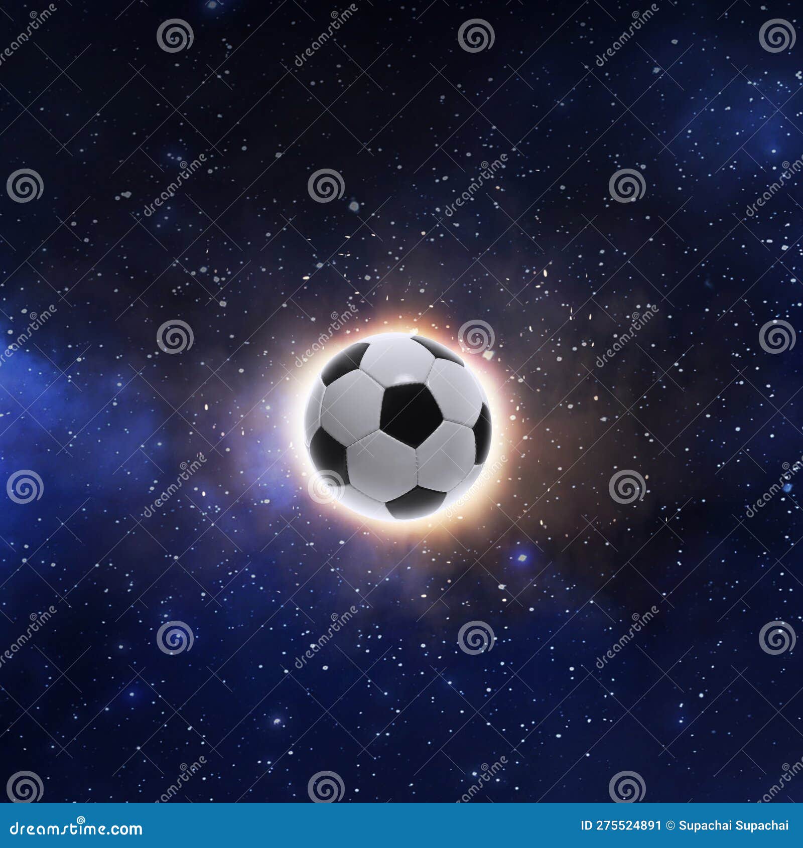 Football Ball, on a the Planet View from Space Stock Illustration ...