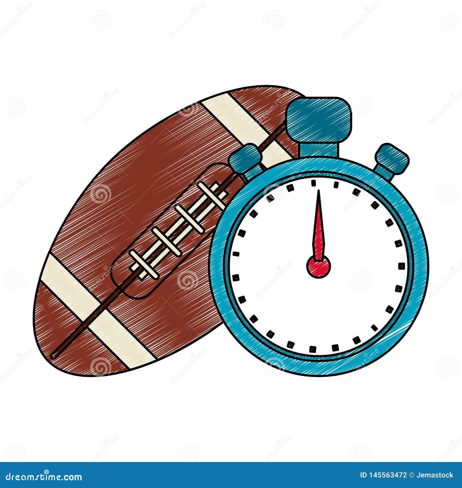 Football Ball and Timer Scribble Stock Vector - Illustration of finger ...