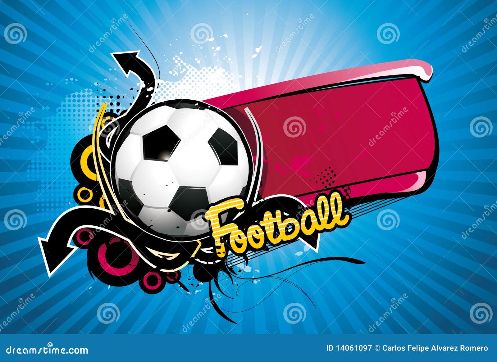 Football Ball Vector Banner Stock Vector - Illustration of glossy, flag ...