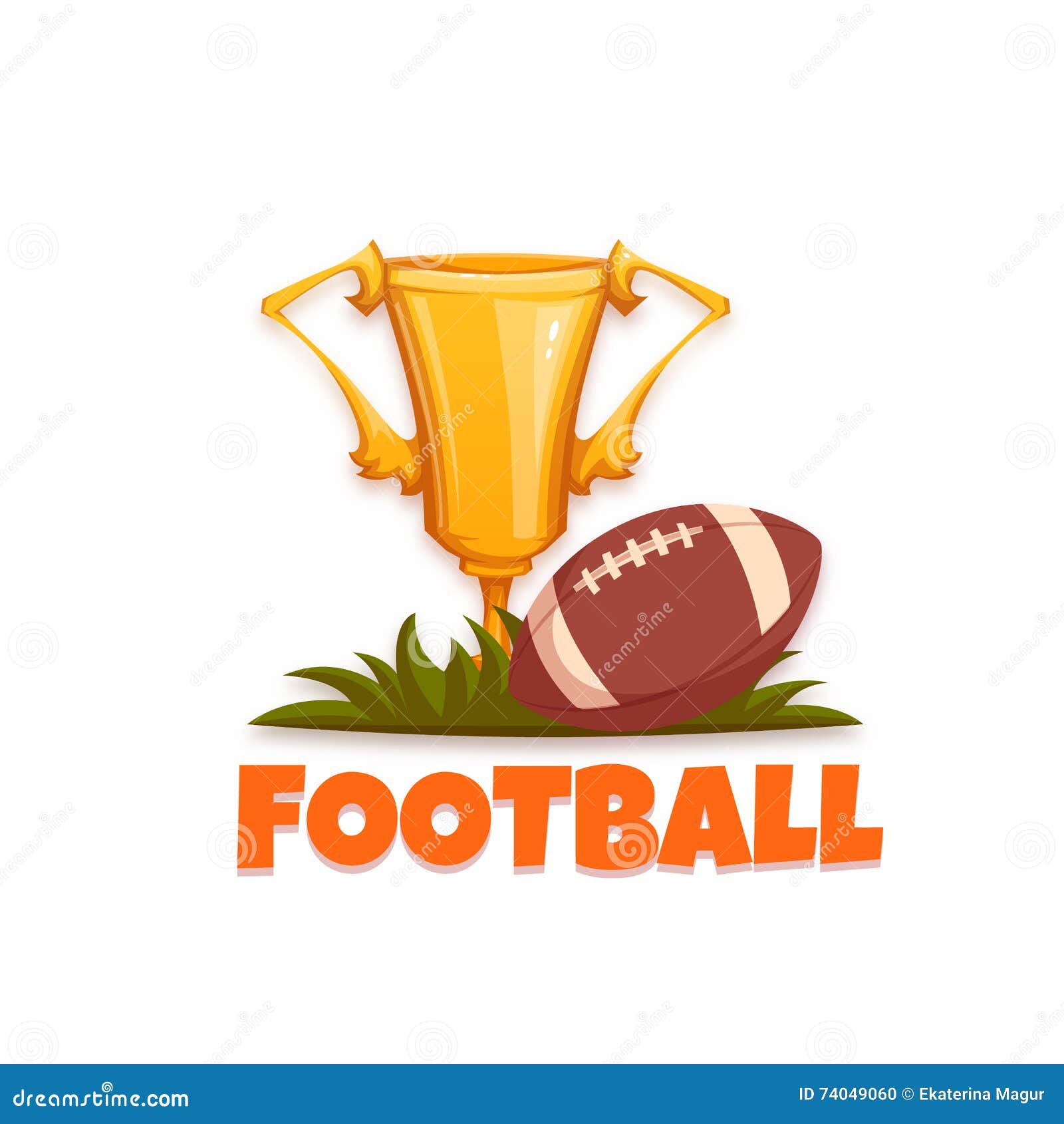 Football Banner with Ball and Goblet. Vector Illustration Stock Vector ...
