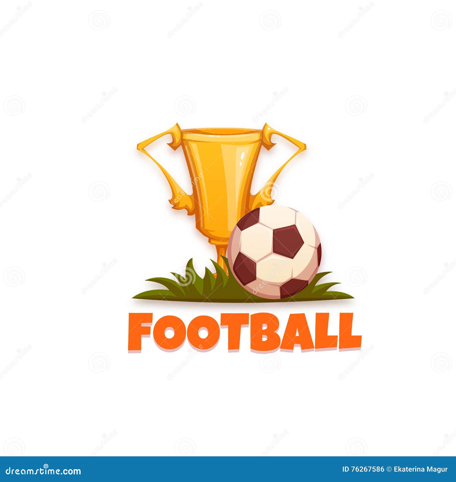 Football Banner with Ball and Goblet. Vector Illustration Stock Vector ...