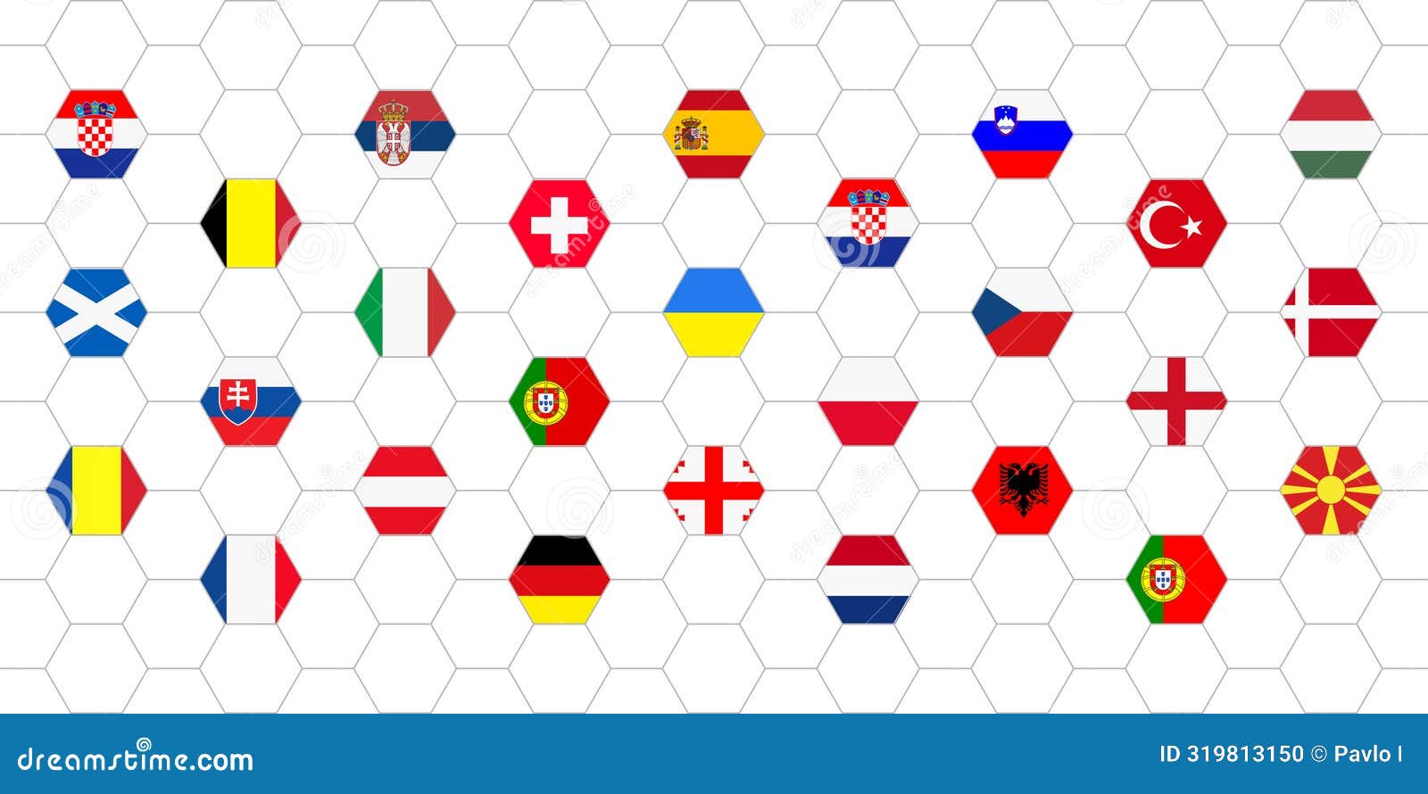 Football Banner with Flags of Participating Countries Stock Vector ...