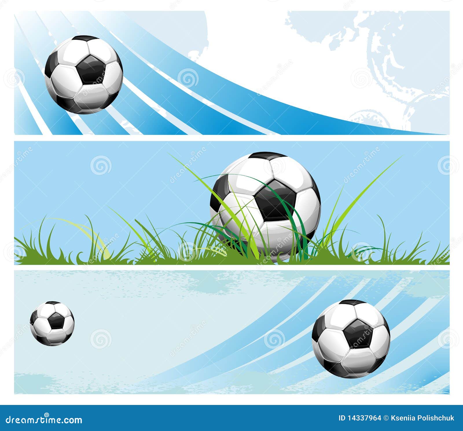 Football Banners with the Balls Stock Vector - Illustration of champion ...