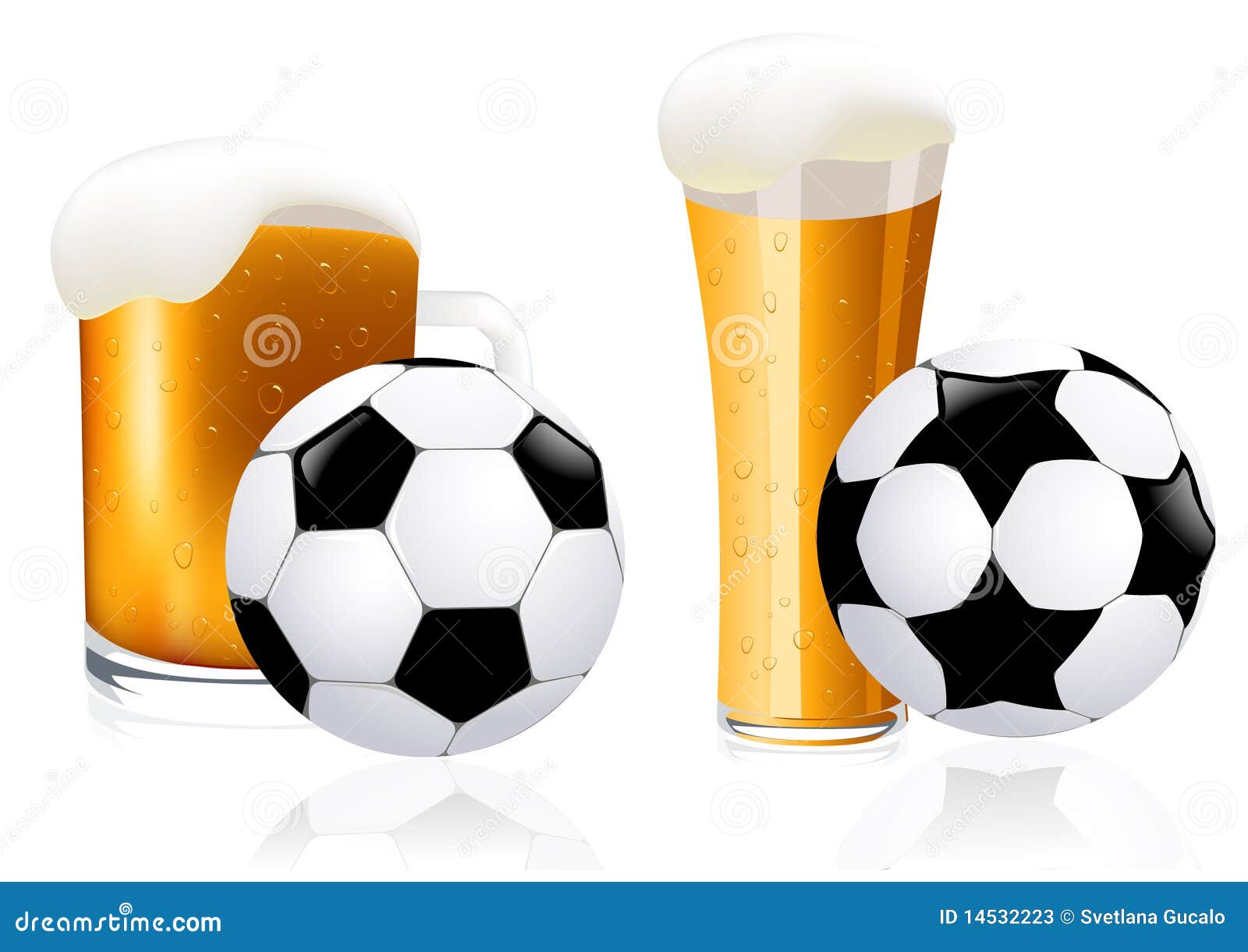Football and beer stock vector. Illustration of goal - 14532223