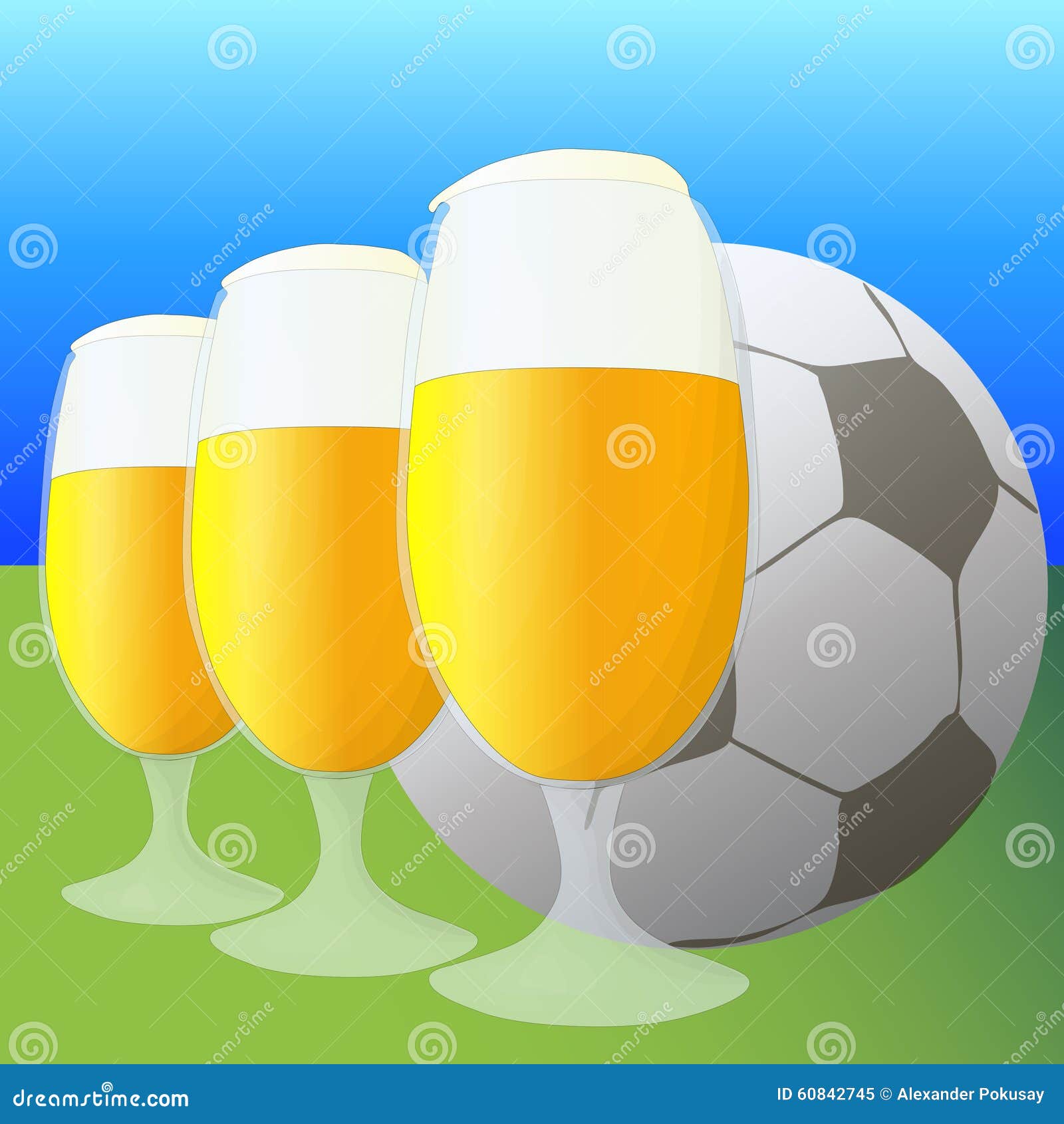 Football and Beer Vector Illustration Stock Vector - Illustration of ...