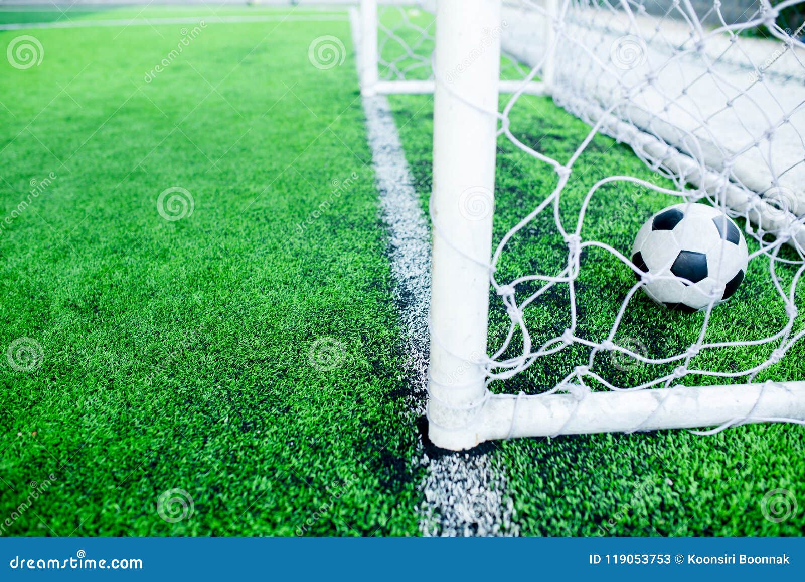 Football Behind the Goal Line Stock Image - Image of people, assistant ...