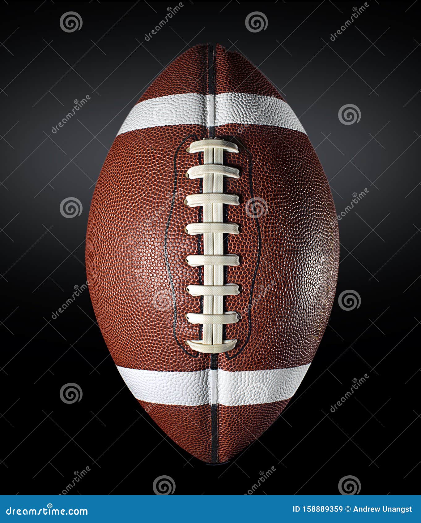 Football on black stock image. Image of black, american - 158889359